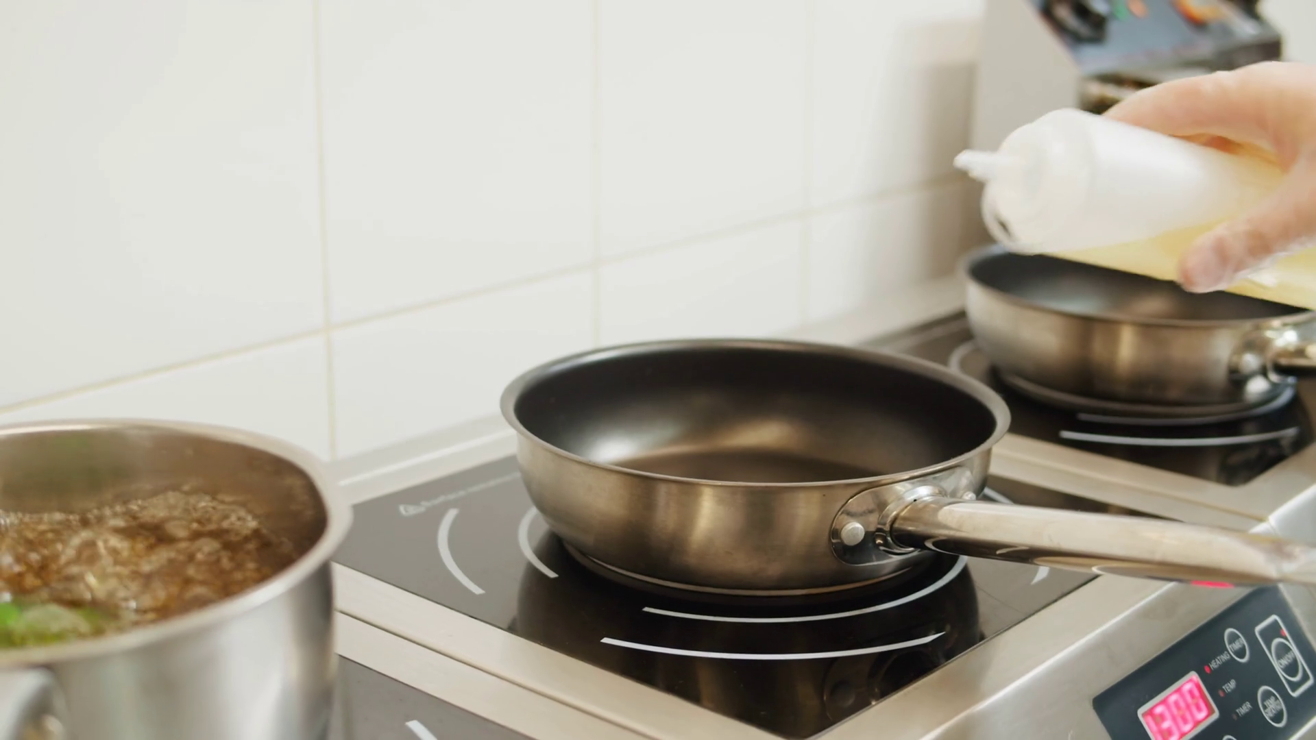 Professional Kitchen Chef Cooking Green Stock Footage SBV-348856133 ...