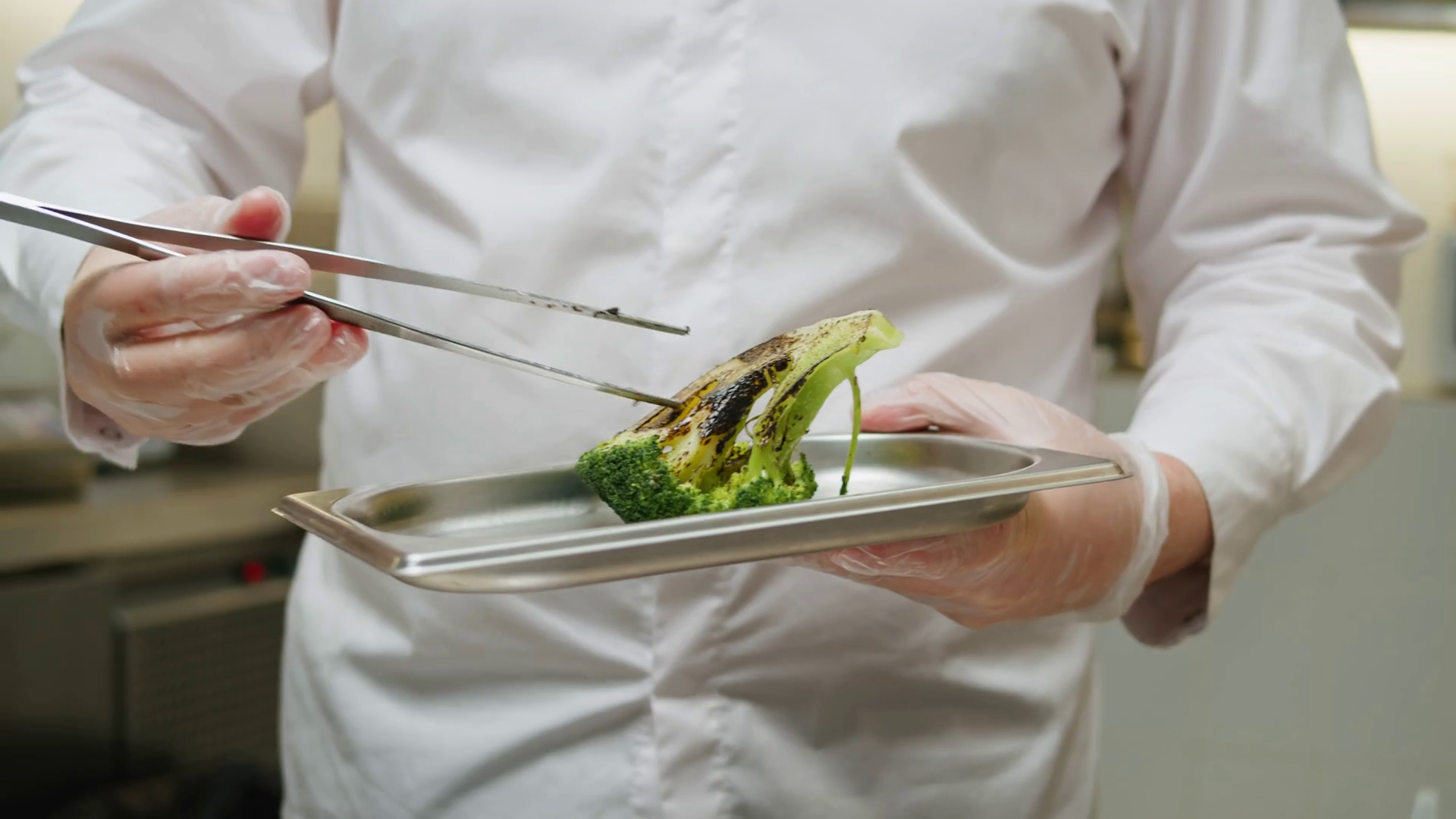 Chef Cooking Grilled Broccoli Pieces On Stock Footage SBV-348498855 ...