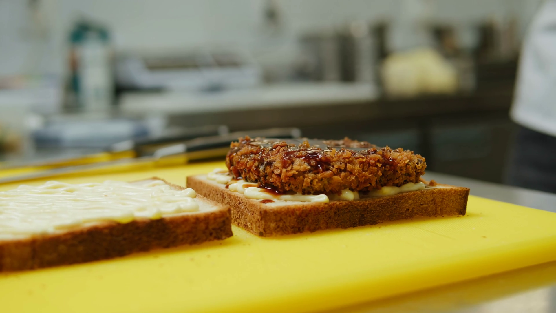 Chef Cooking Katsu Sando Japanese Sandwich Stock Footage SBV-348697471 ...