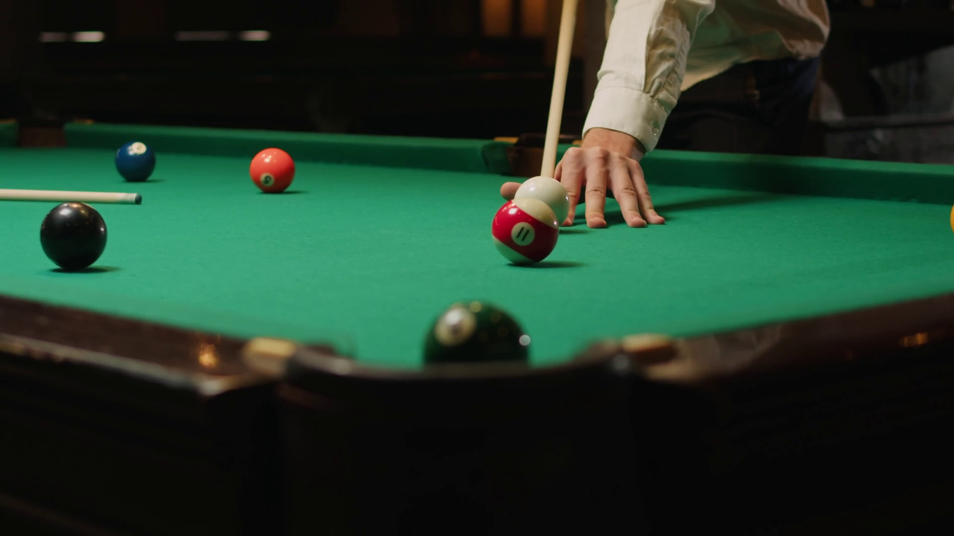 Playing American Billiard Poule Close-up Stock Footage SBV-348738073 ...