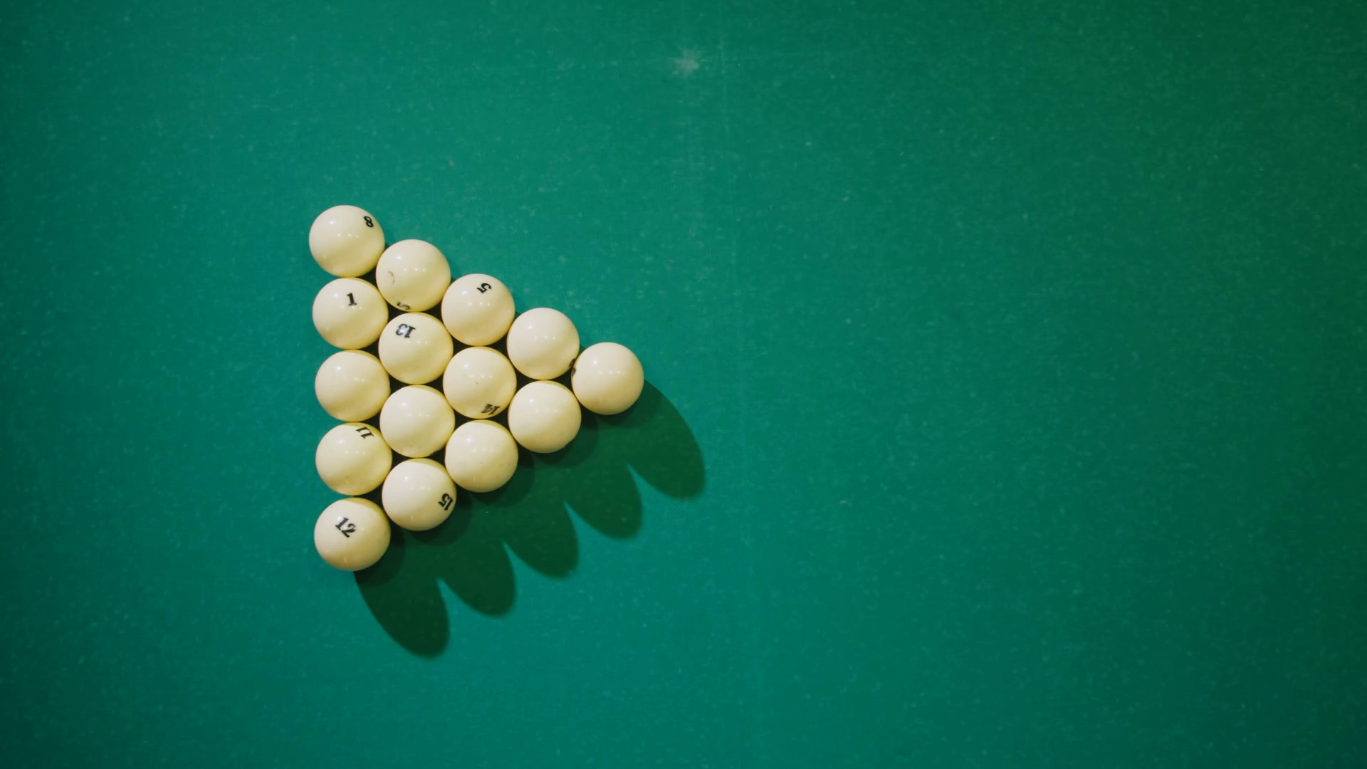 Breaking White Pool Balls Top View On Green Stock Footage SBV-348722798 ...