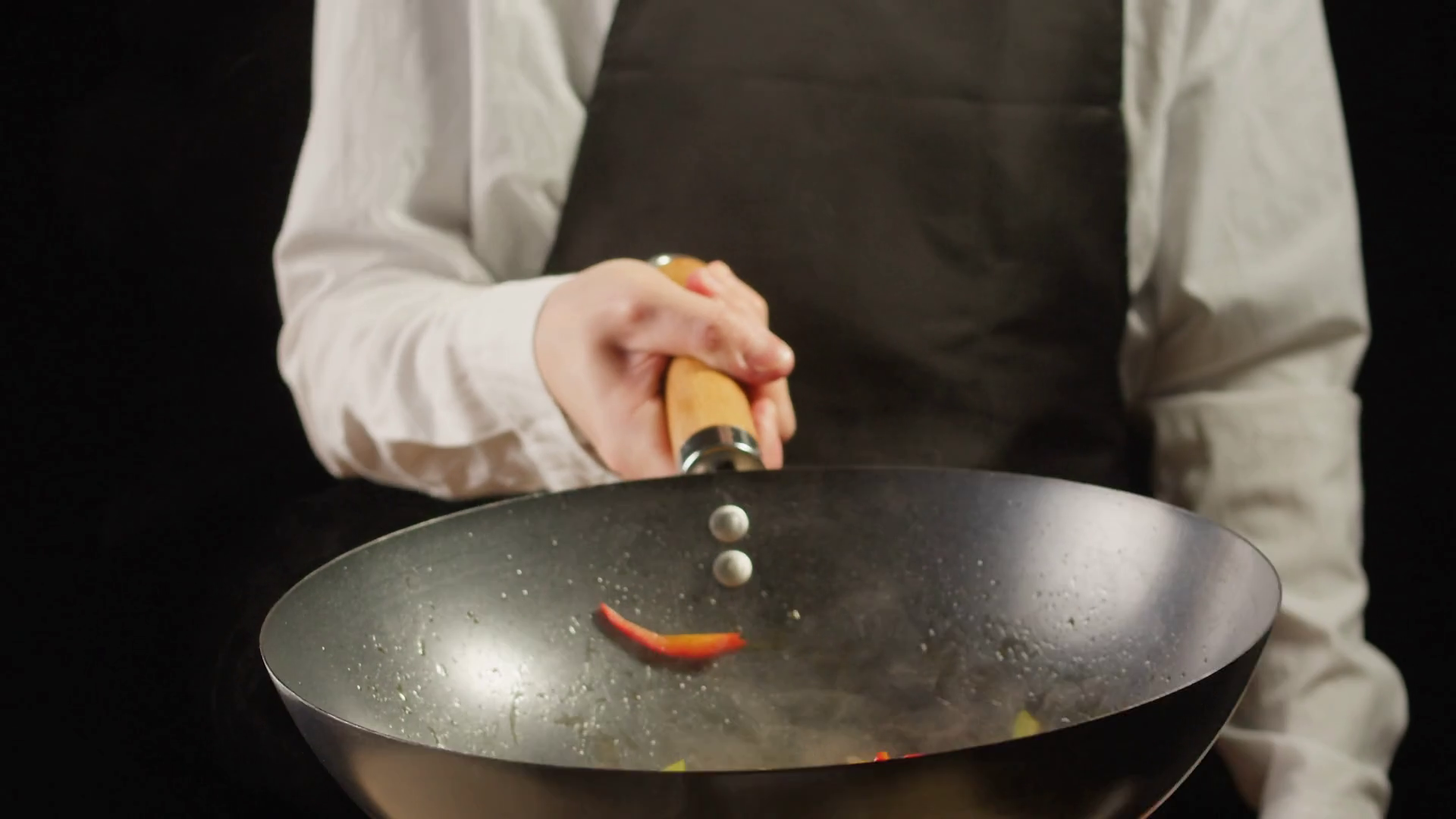 Chef Cooking F Vegetables Mix In Wok Stock Footage SBV-348829947 ...