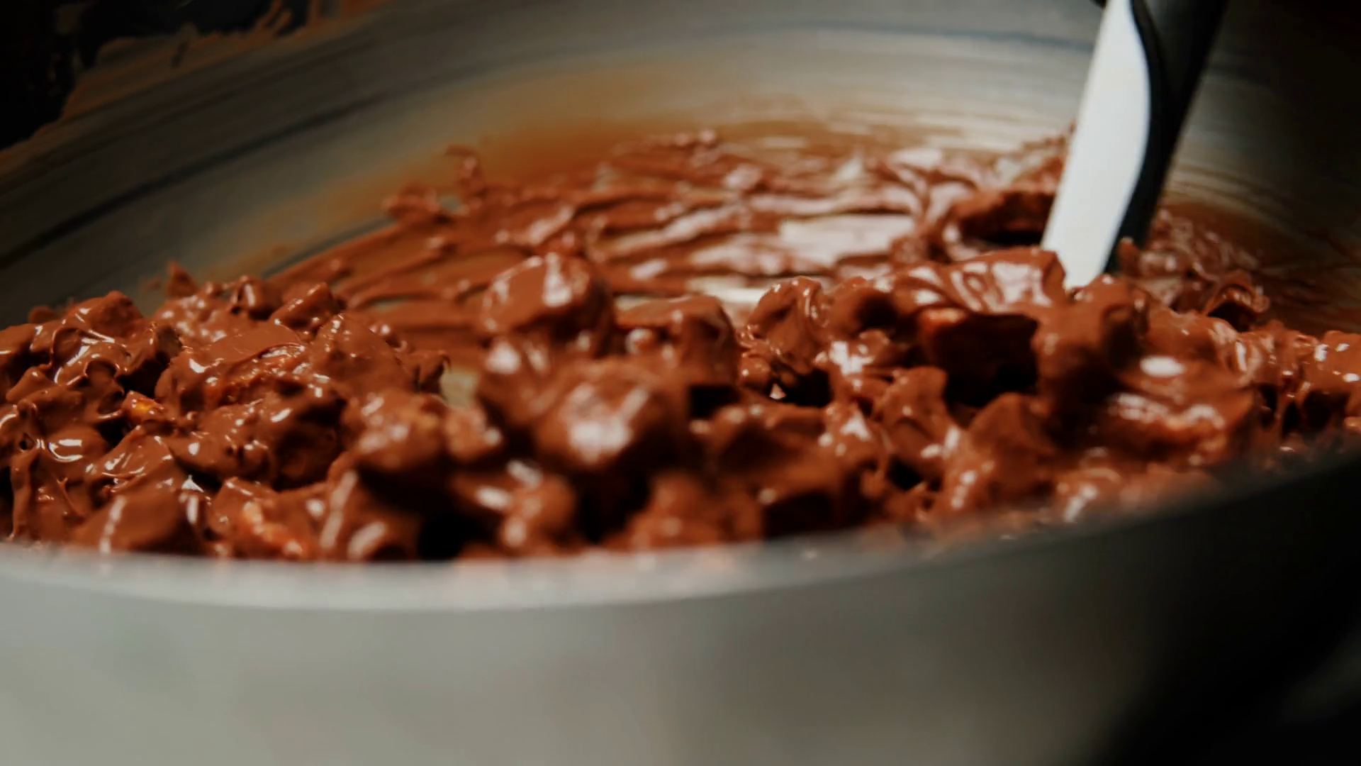 Confectioner Mixing Chocolate With Nuts Dry Stock Footage SBV-348800250 ...