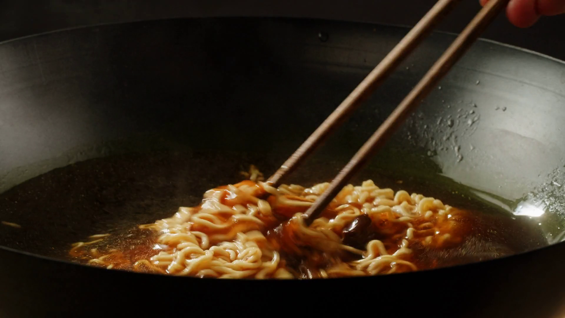 Cooking Instant Noodles In Boiling Water Stock Footage SBV-348841312 ...