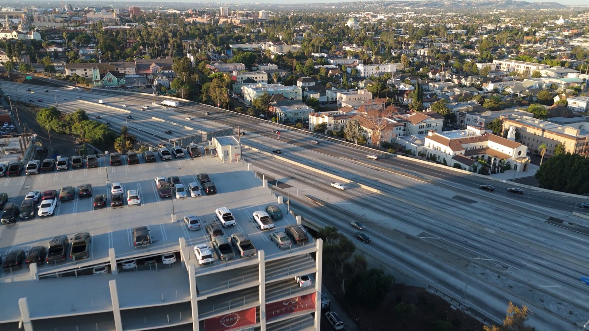Aerial View Of Urban Freeway Interchange Stock Footage SBV-351981285 ...