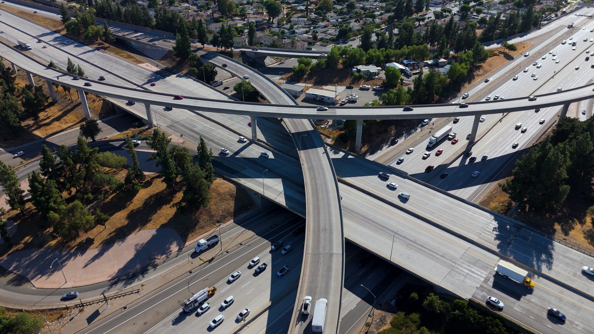 Aerial View Of Highway Interchange In Los Stock Footage SBV-352801105 ...