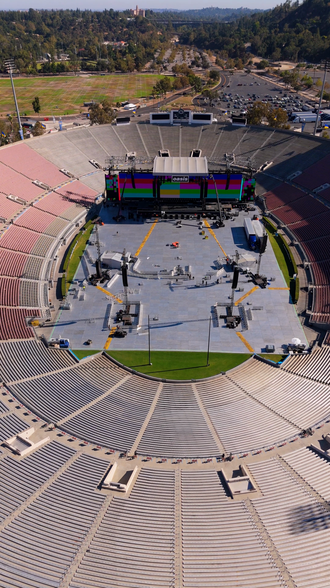Rose Bowl Stadium Concert Stage Setup In Stock Footage SBV-353081881 ...