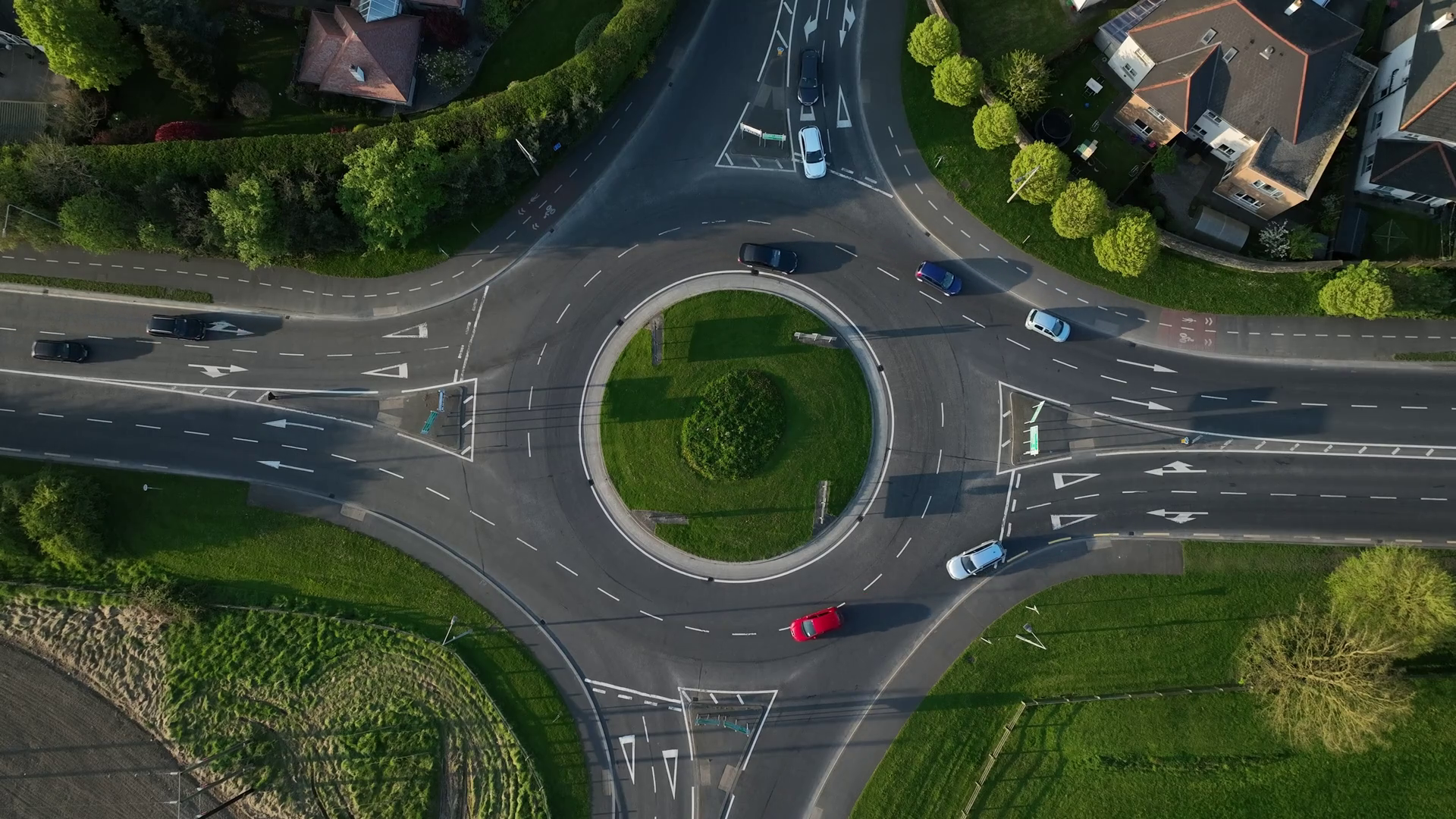 View From Above Of Roundabout With Passing Stock Footage SBV-347619388 ...