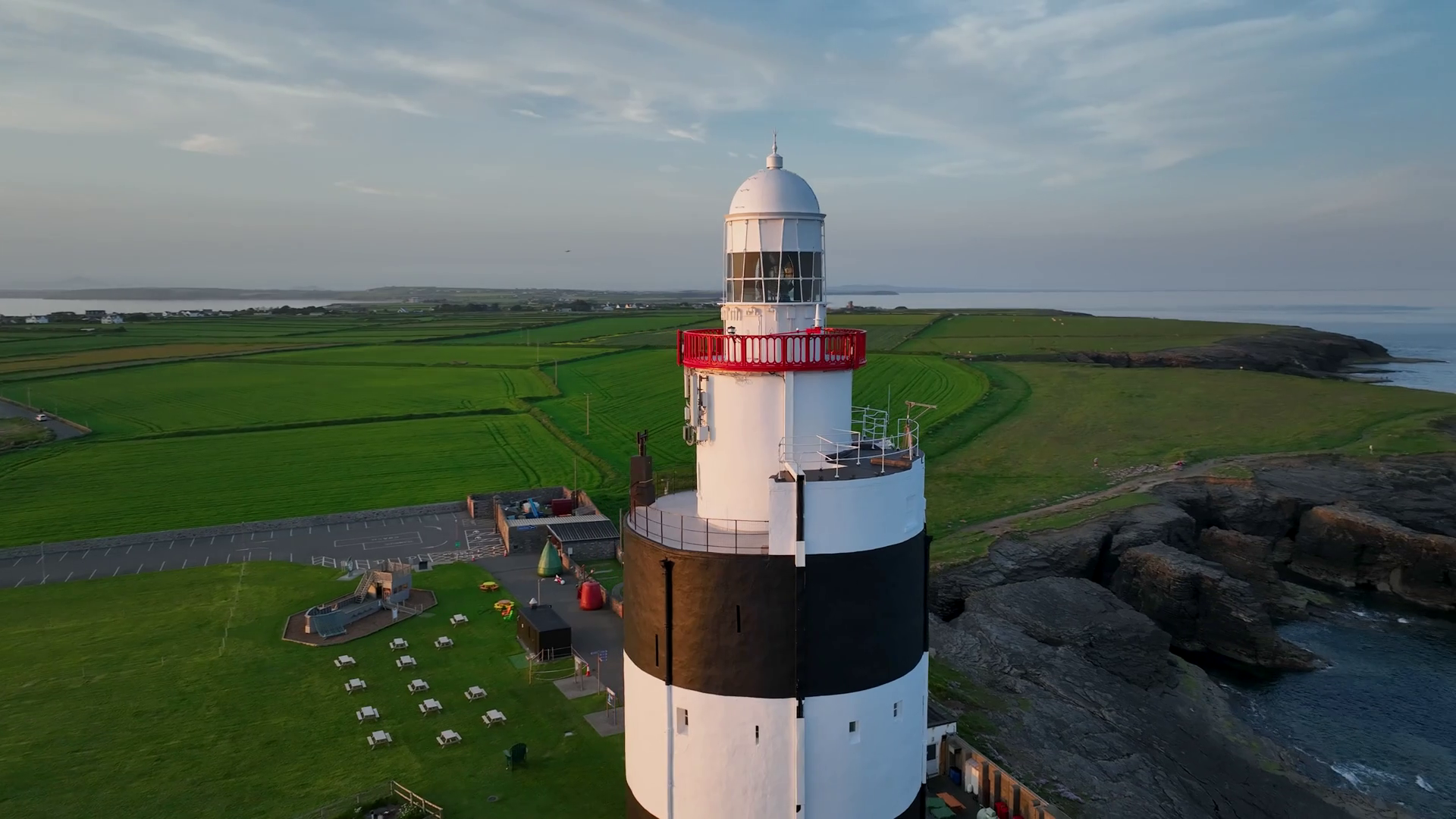 Irish Lighthouse Against Sunset Of World's Stock Footage SBV-347789593 ...