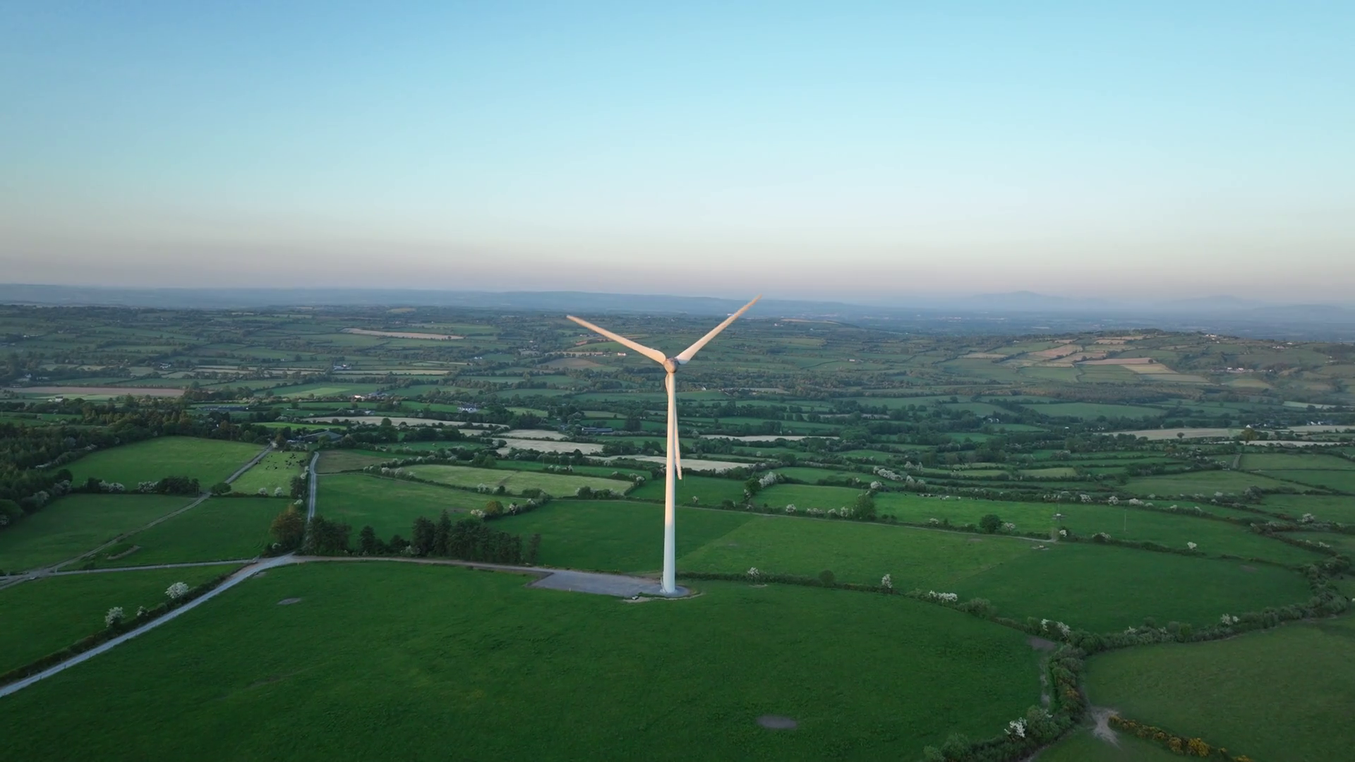 Large Windmill With Blades On Green Field Stock Footage SBV-347735860 ...