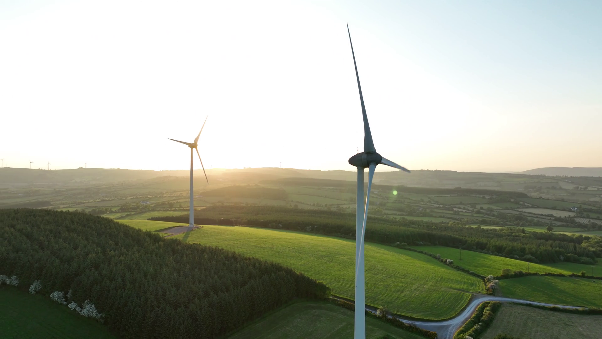 Aerial View Of Wind Turbine Farm Energy Stock Footage SBV-348557494 ...