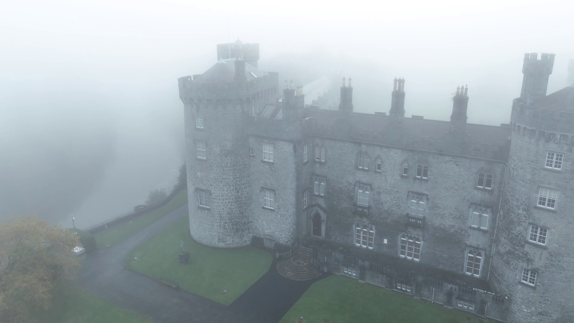 Irish Castle Palace Covered Fog Mist Early Stock Footage SBV-348715022 ...