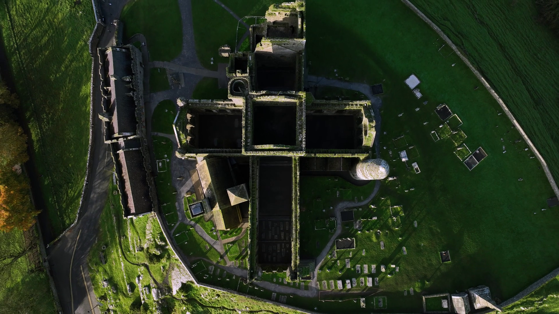 Top View Cross-shaped Of Rock Of Cashel On Stock Footage SBV-348777675 ...