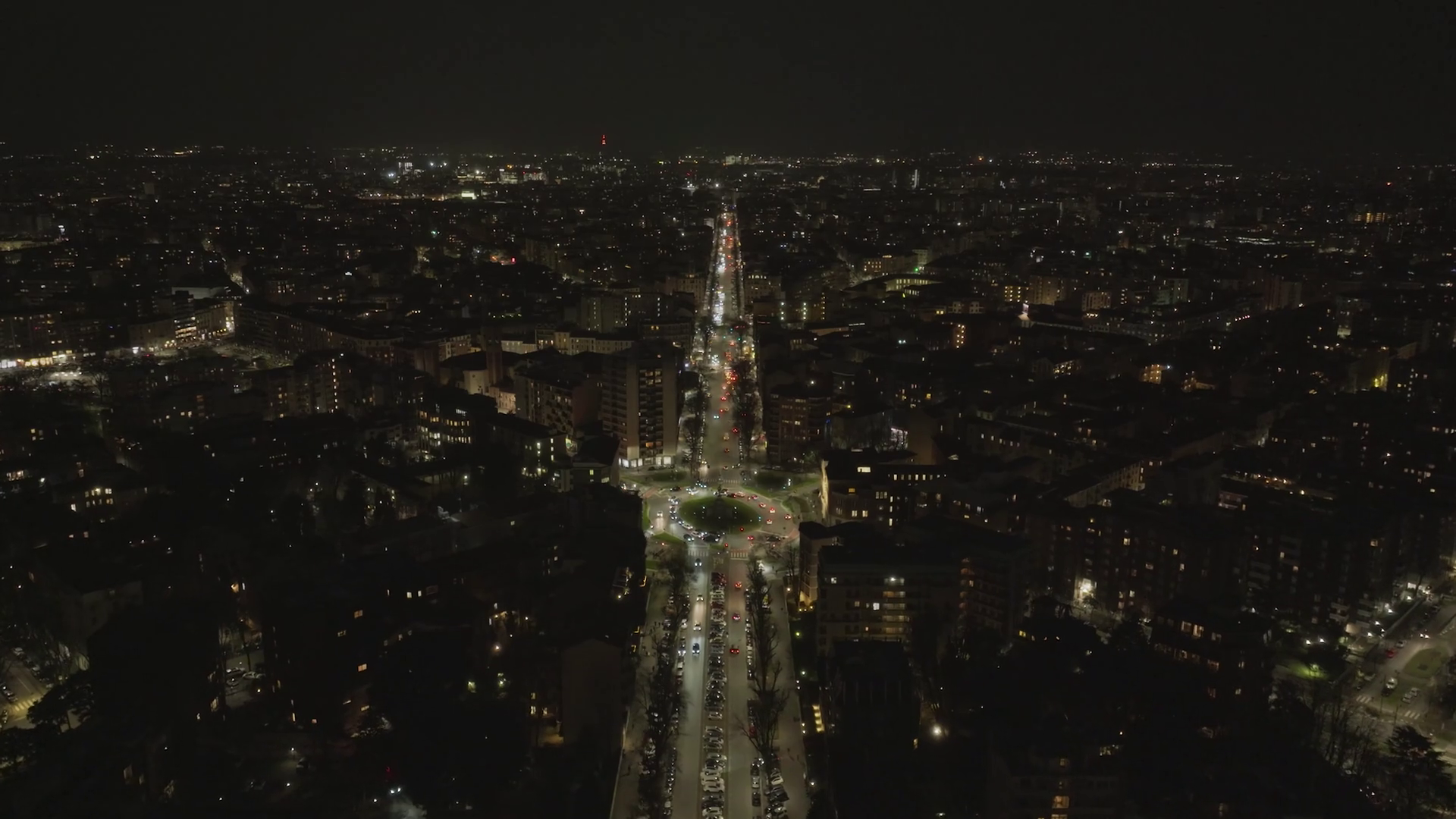 Flying Over Night City Automobile Avenue In Stock Footage SBV-348817750 ...