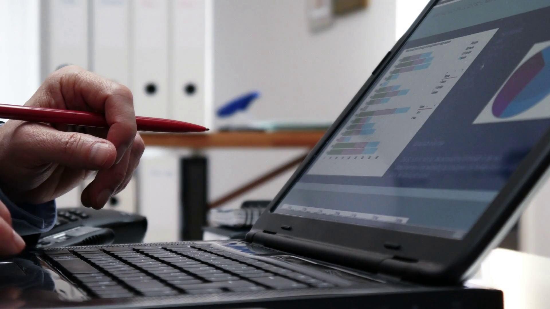 Businessman Checking Stock Market At Laptop Stock Footage SBV-311950271 ...