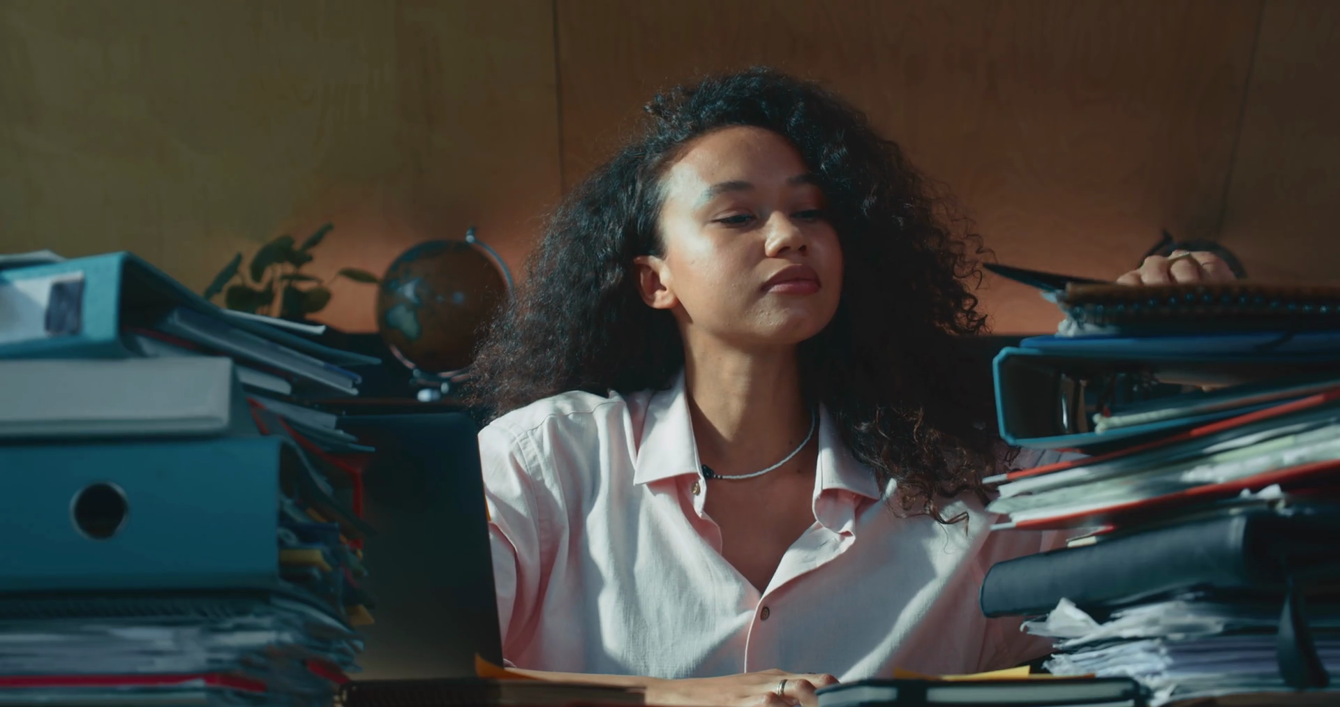 Paperwork Routine: Busy Accountant Works Stock Footage SBV-347626437 ...