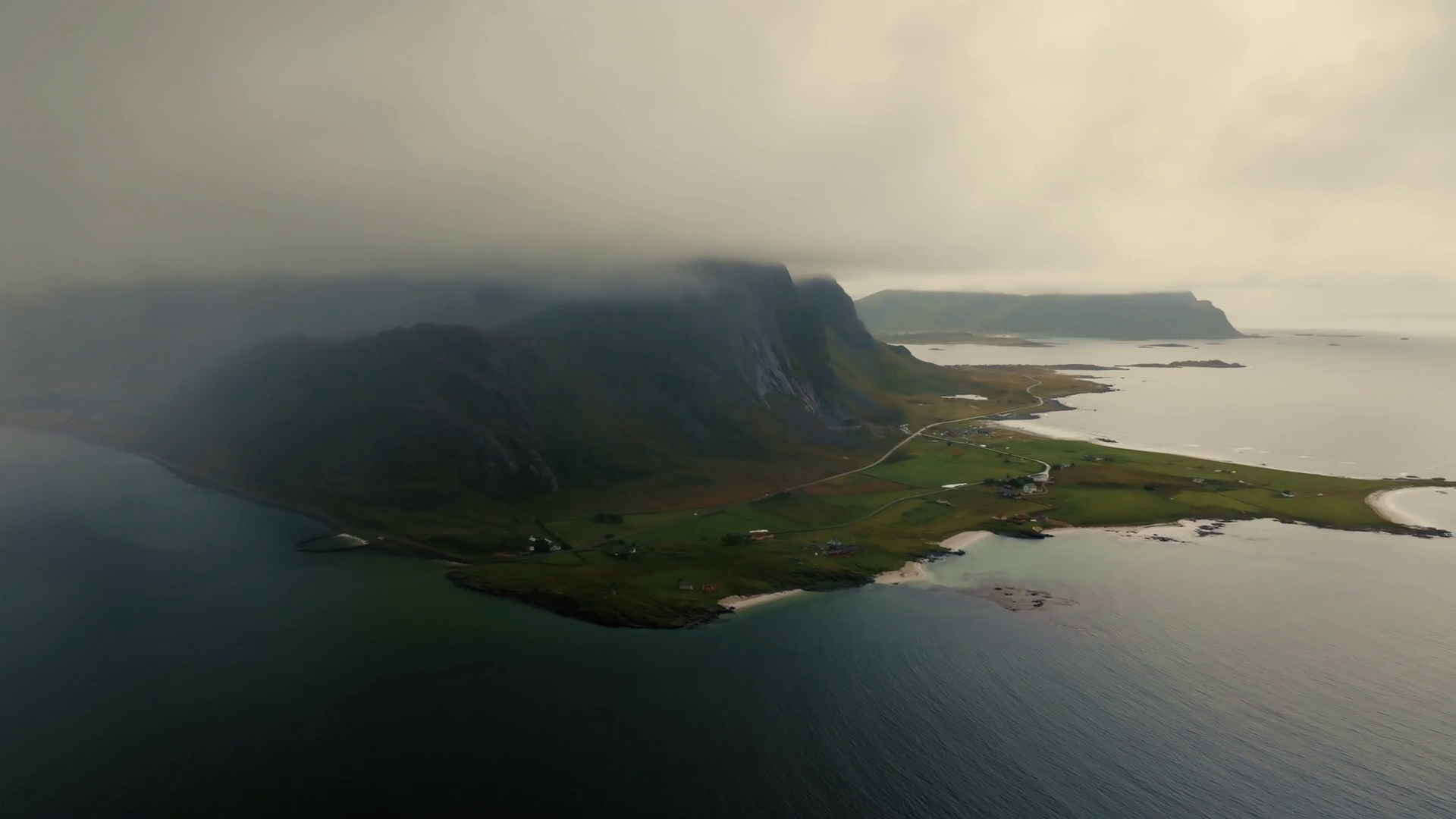 Breathtaking Aerial View Of Edge Of Island Stock Footage SBV-348373226 ...