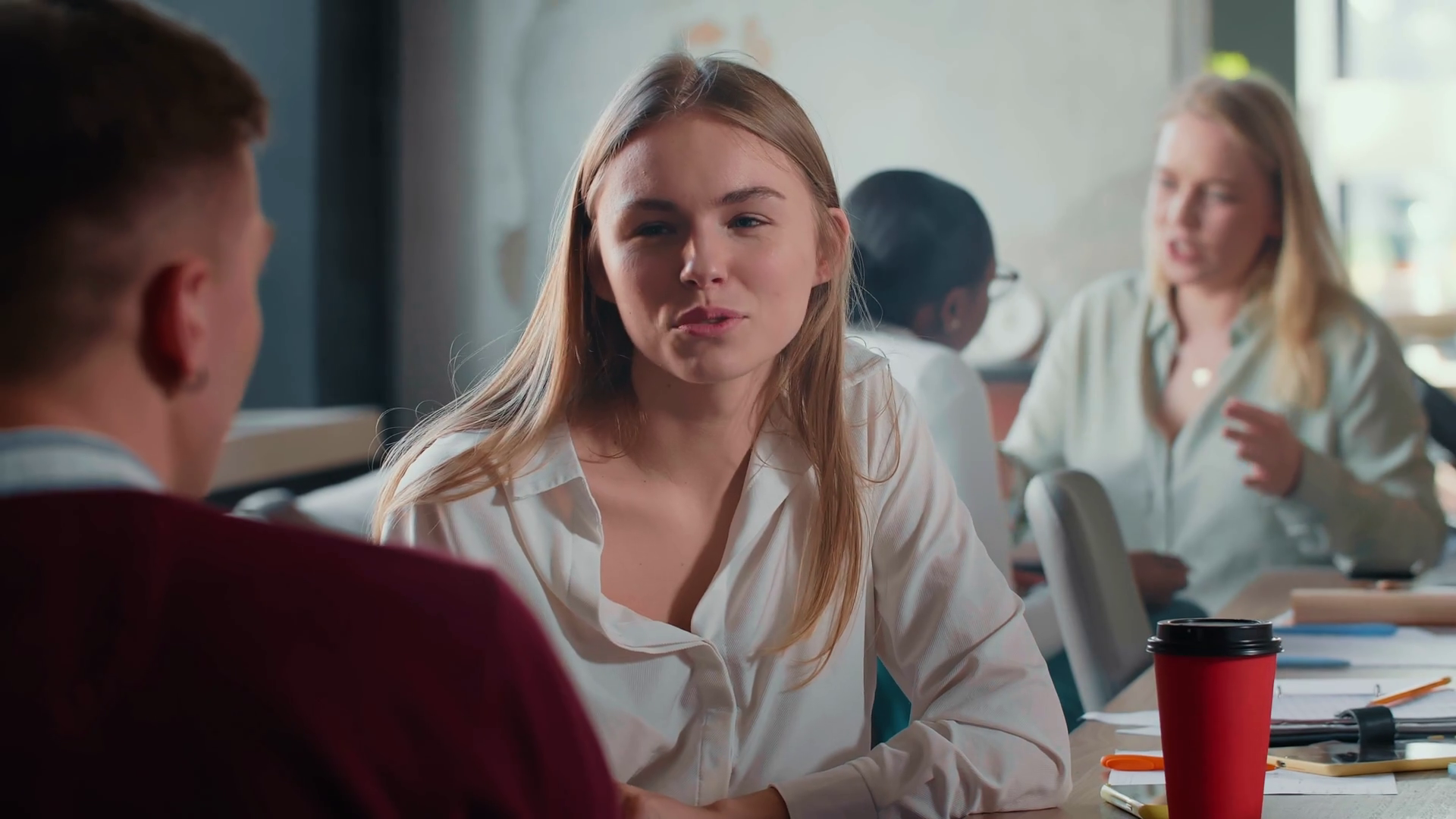 Beautiful Young Caucasian Blonde Hr Manager Stock Footage SBV-348389443 ...