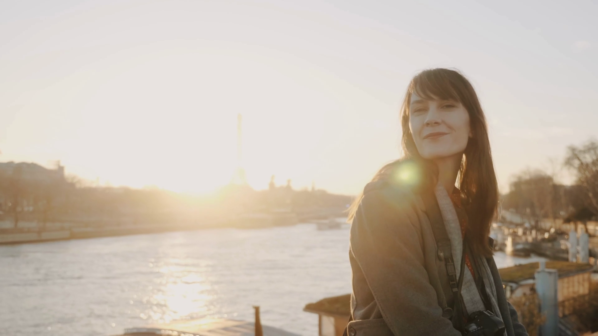 Cinematic Portrait Of Happy Blogger Woman Stock Footage SBV-348394745 ...