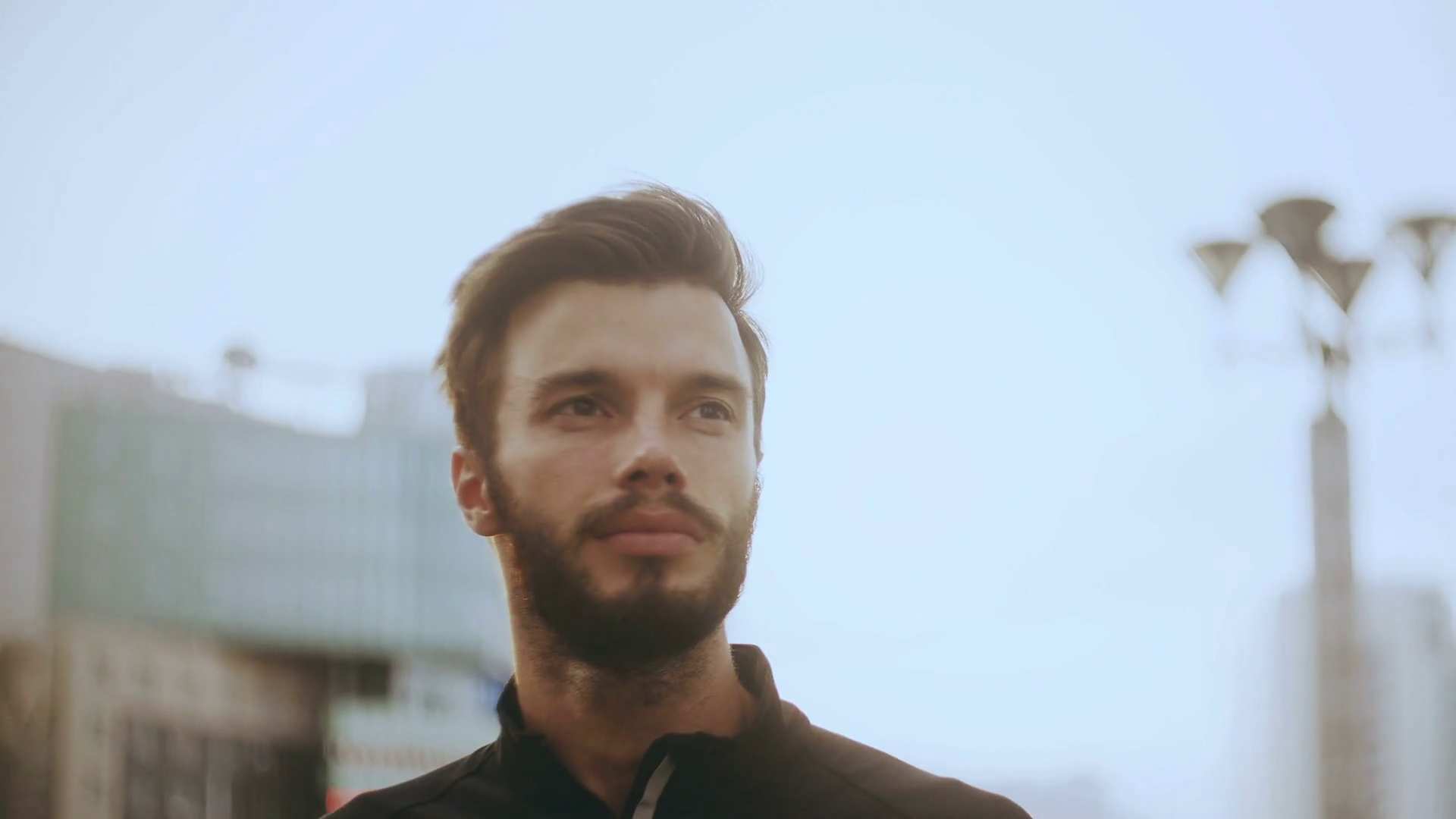 Thoughtful Man In 4k Looking Forward Bearded Stock Footage SBV ...