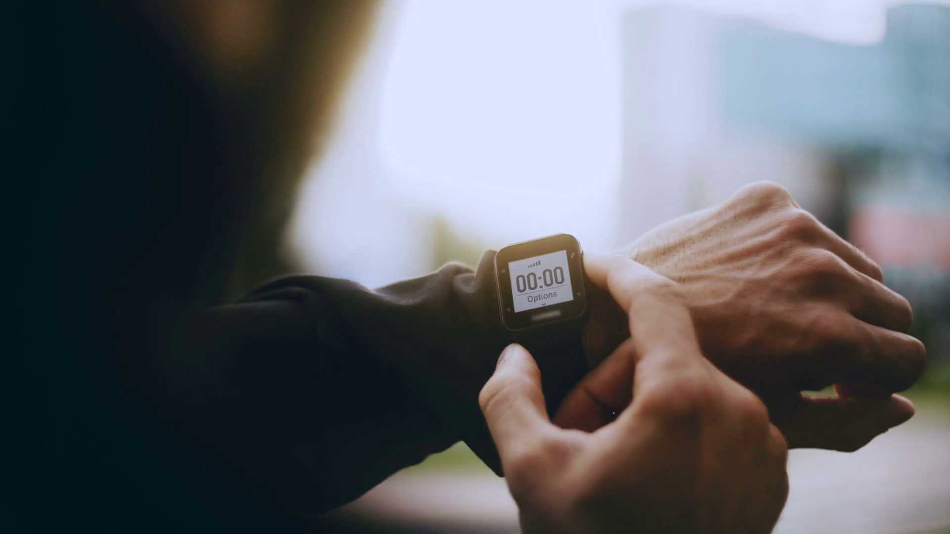 4k Sportsman Using Smart Watch Timer Start Stock Footage SBV-320640883 ...