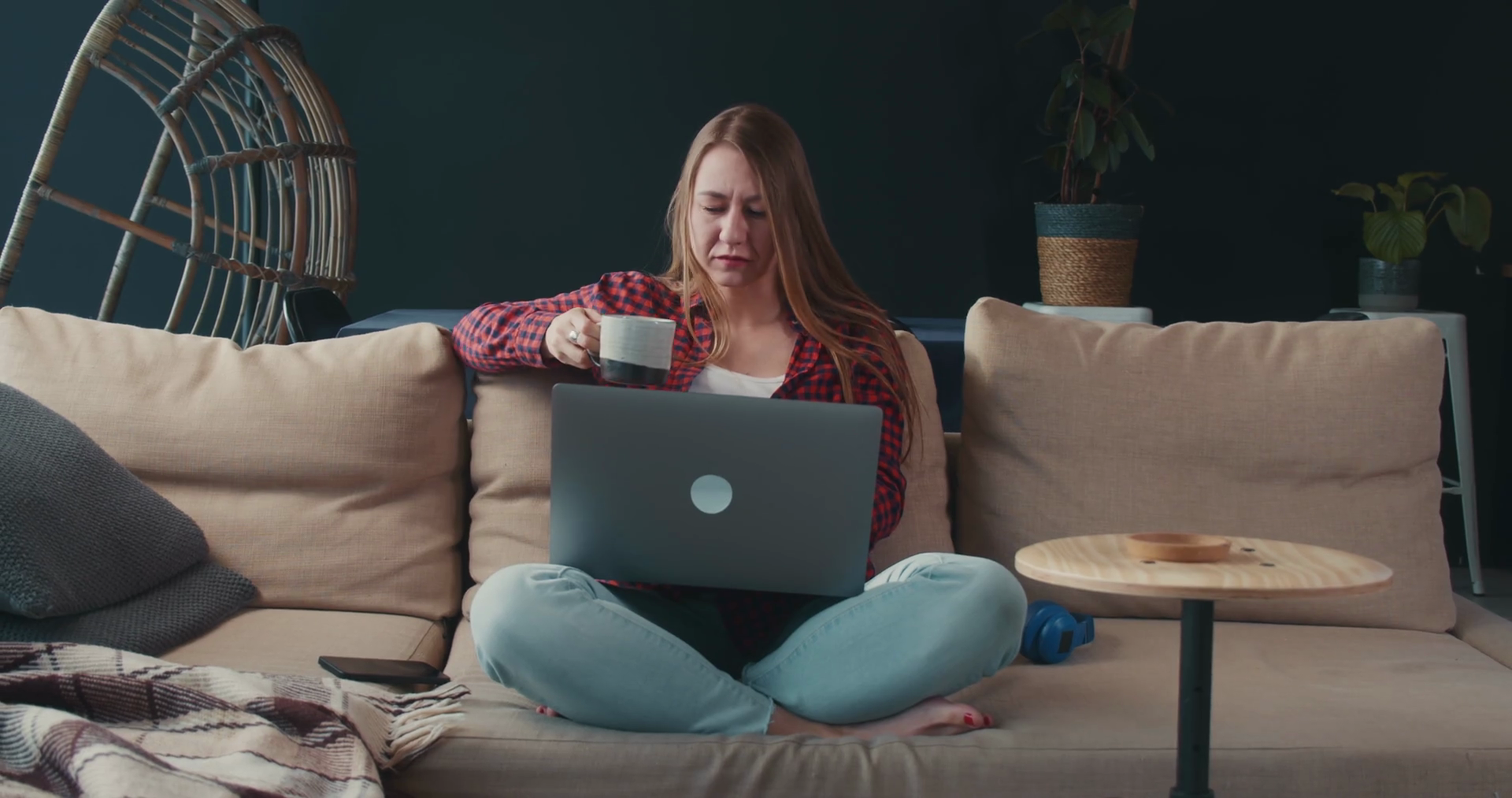 Stress From Remote Work Serious Focused Stock Footage SBV-347370474 ...