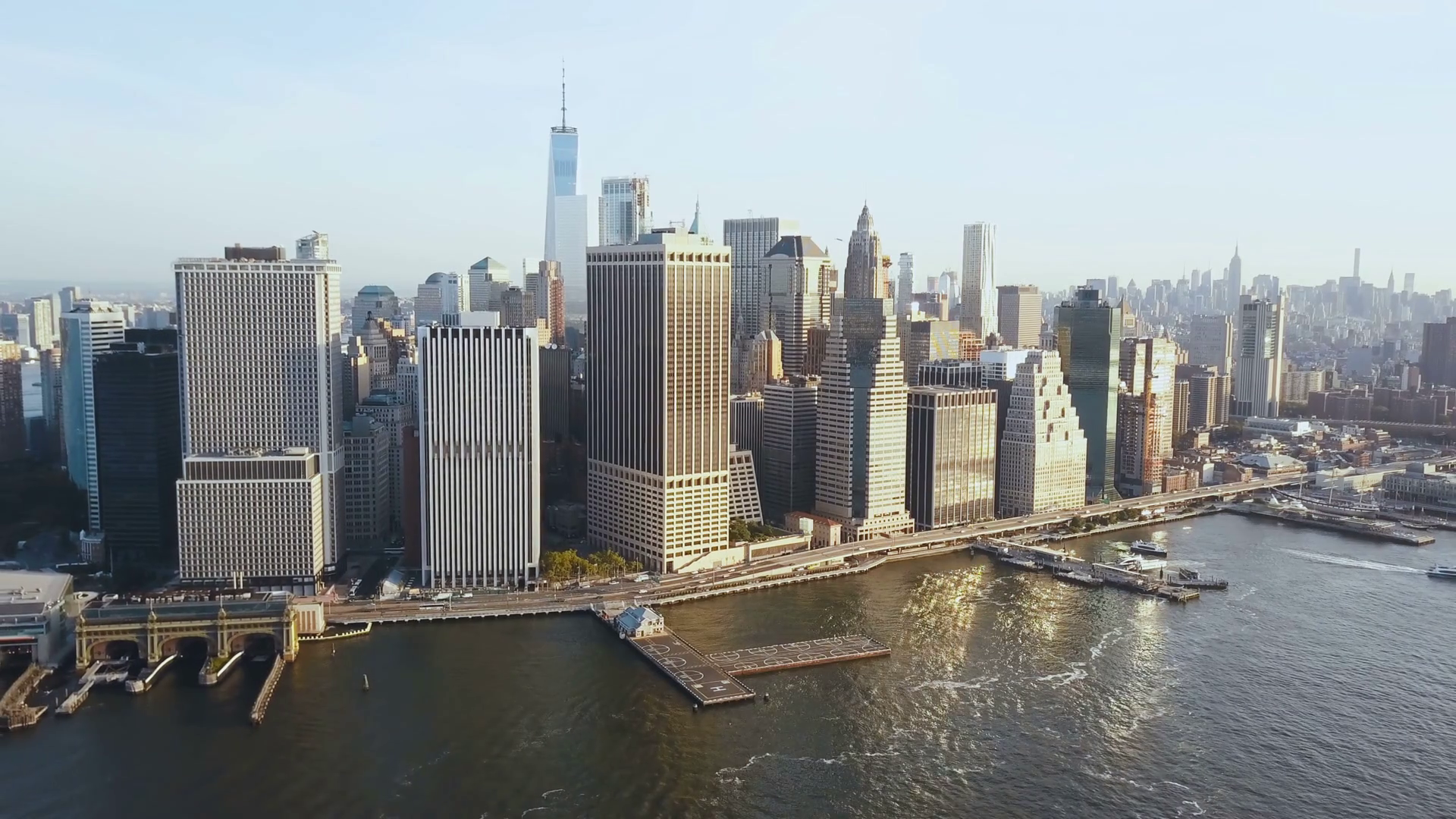 Aerial View Of New York America Drone Flying Stock Footage SBV ...