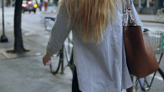 Girl Walking Away Looking Back In Slow Motion Stock Footage: Royalty ...