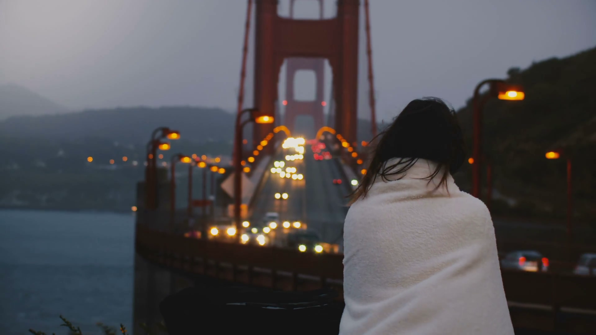 Young Woman Standing Alone At Golden Gate Stock Footage SBV-333141985 ...