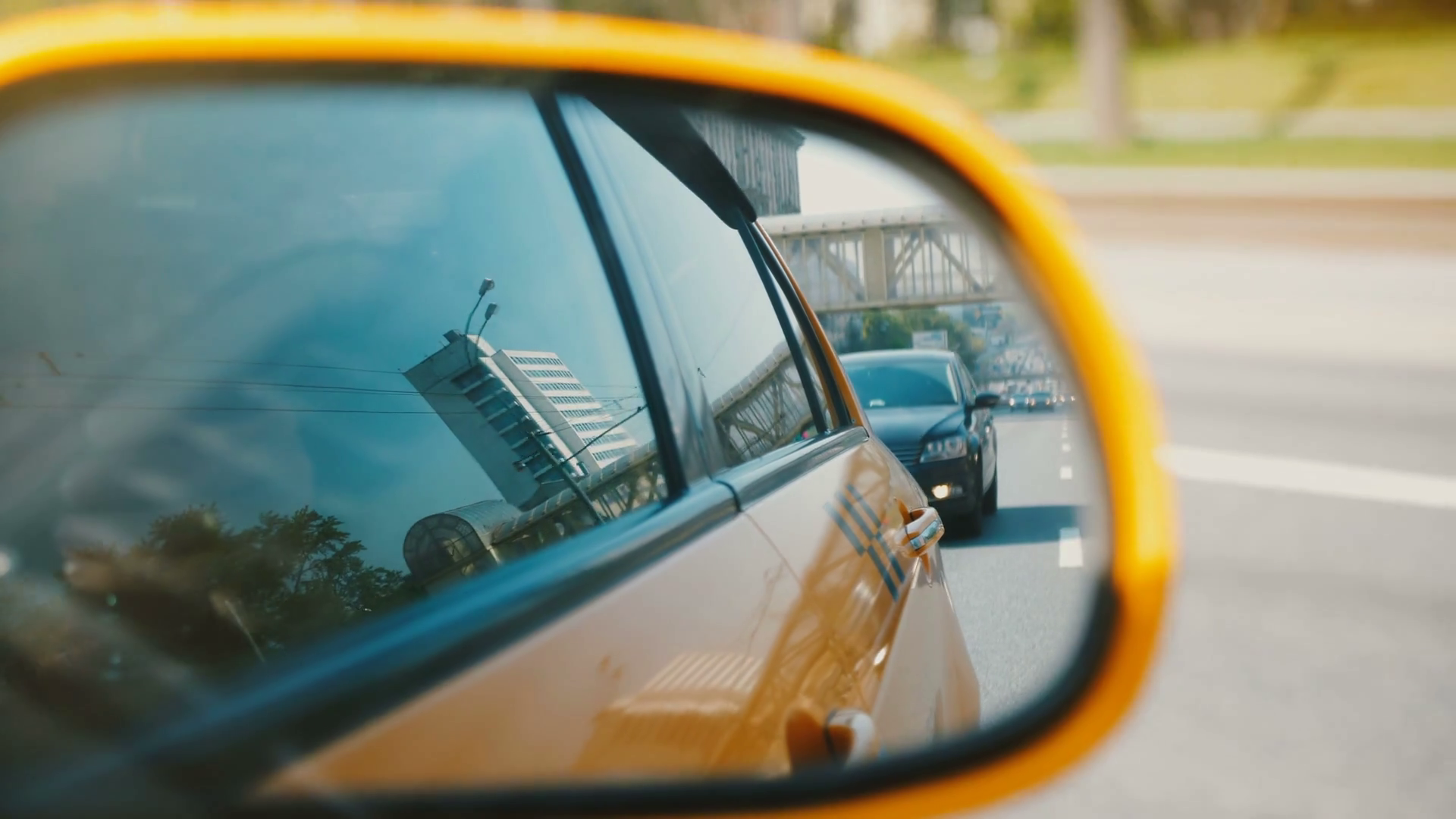 Stunning Urban Scenery Reflected In Car Stock Footage SBV-332583202 ...
