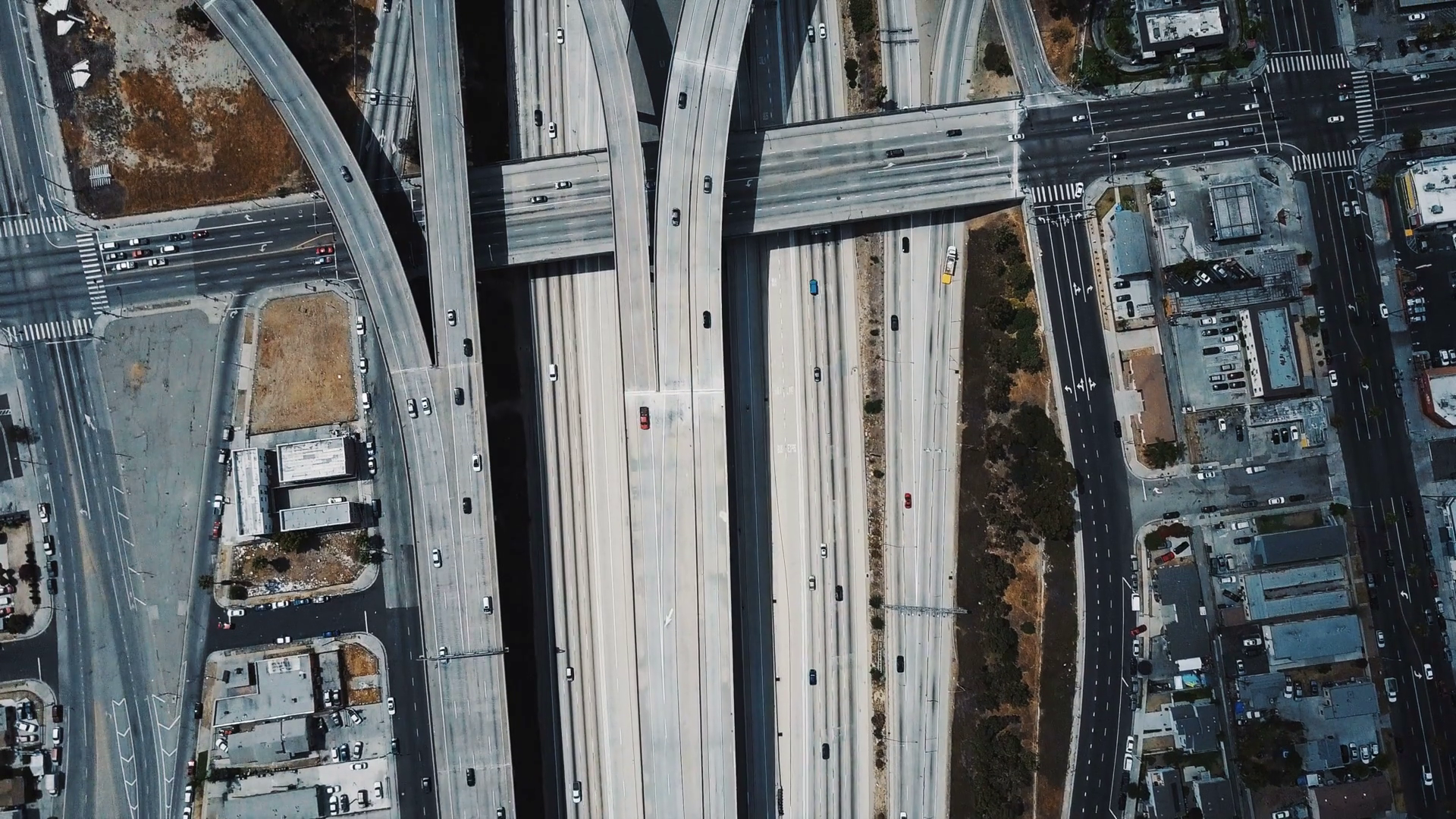 Beautiful Drone Flyover Above Large Highway Stock Footage SBV-327634666 ...