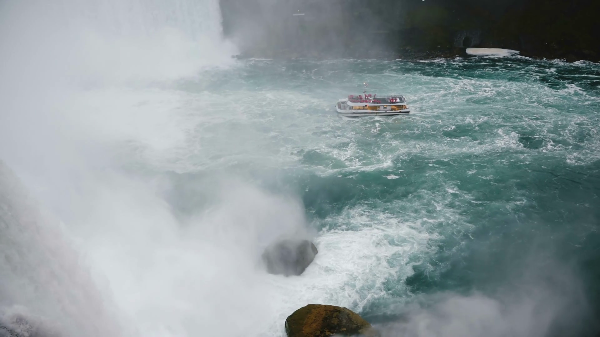 Breathtaking View Of Waterfall Spray On Stock Footage SBV-334146062 ...