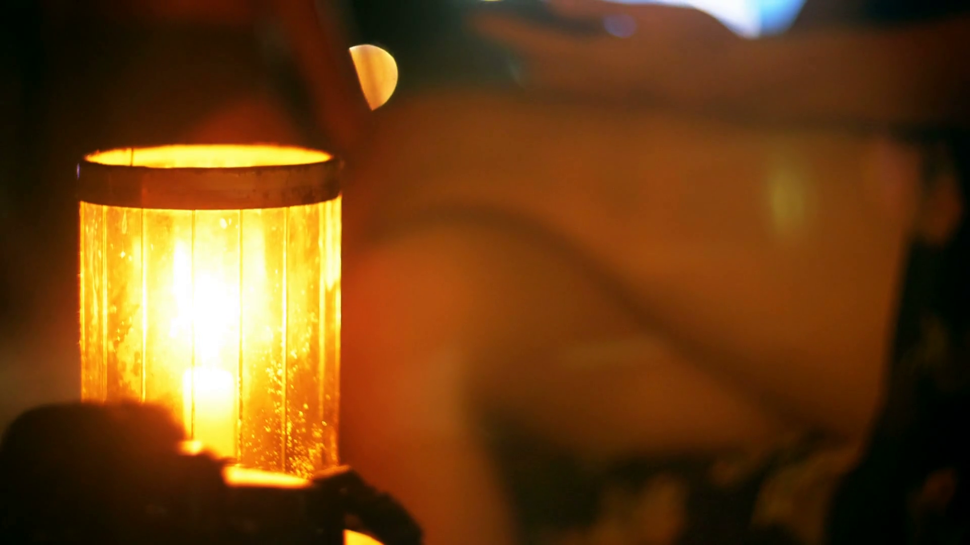 Close-up Shot Of Beautiful Candle On Night Stock Footage SBV-332610631 ...