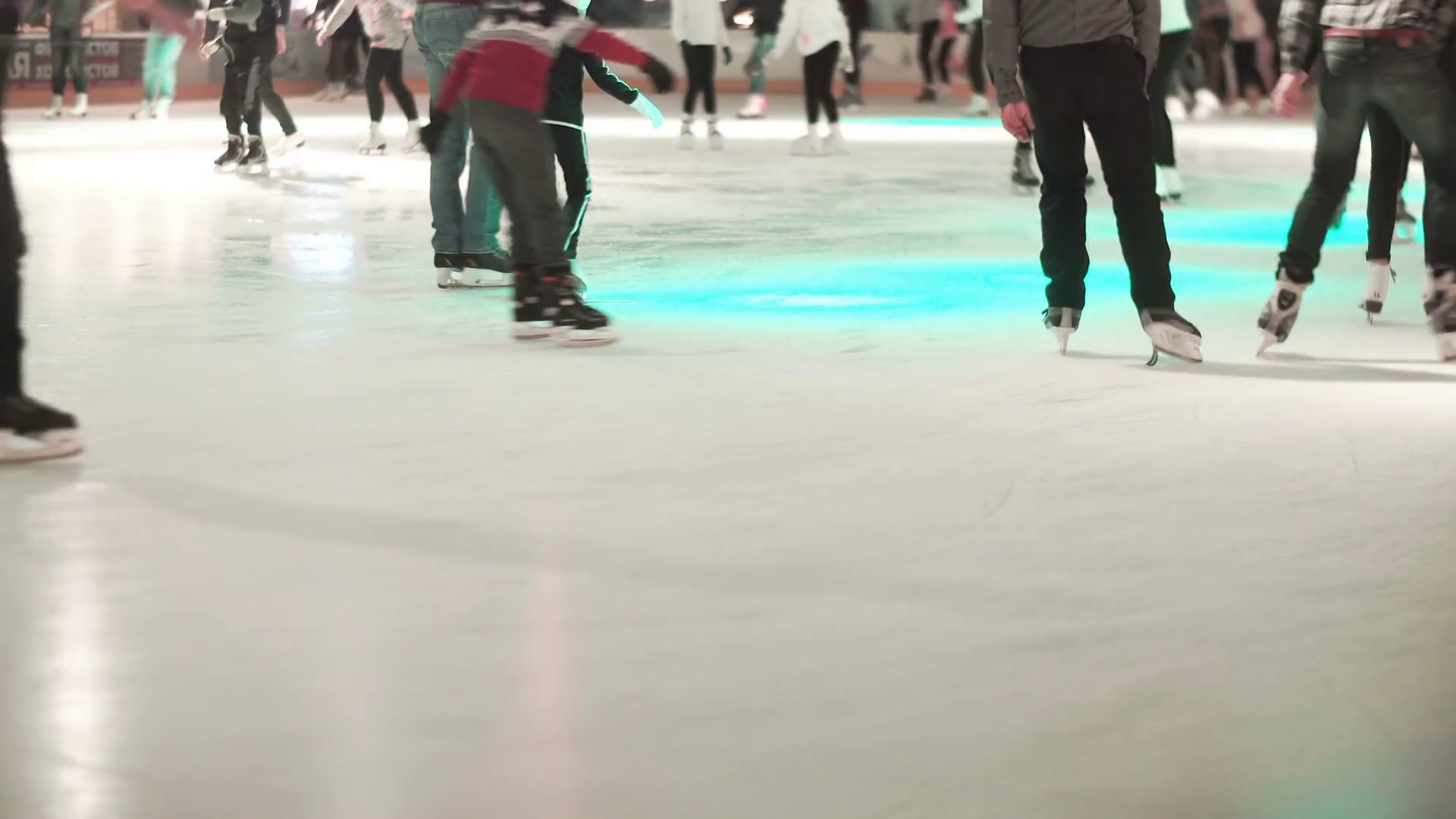 Close-up View Of Crowd Skating In Ice With Stock Footage SBV-317478944 ...