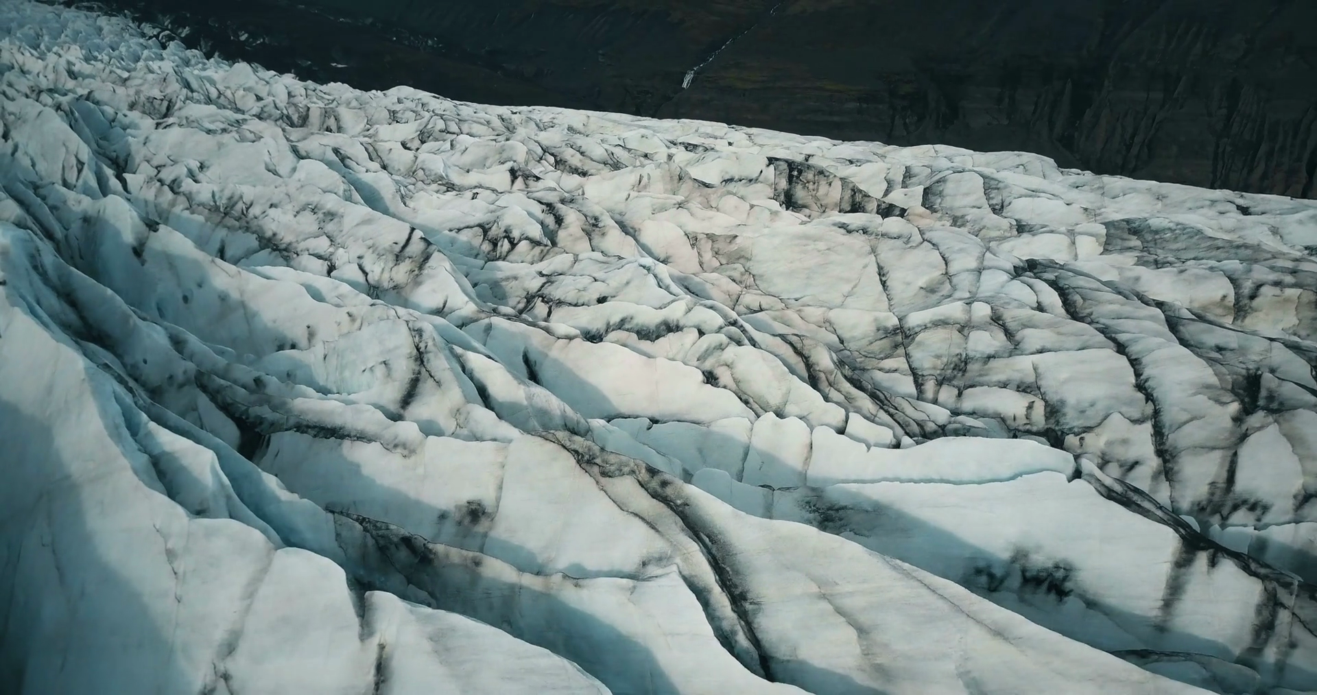 Copter Fly Over Ice Ridge In Iceland Stock Footage SBV-315559246 ...