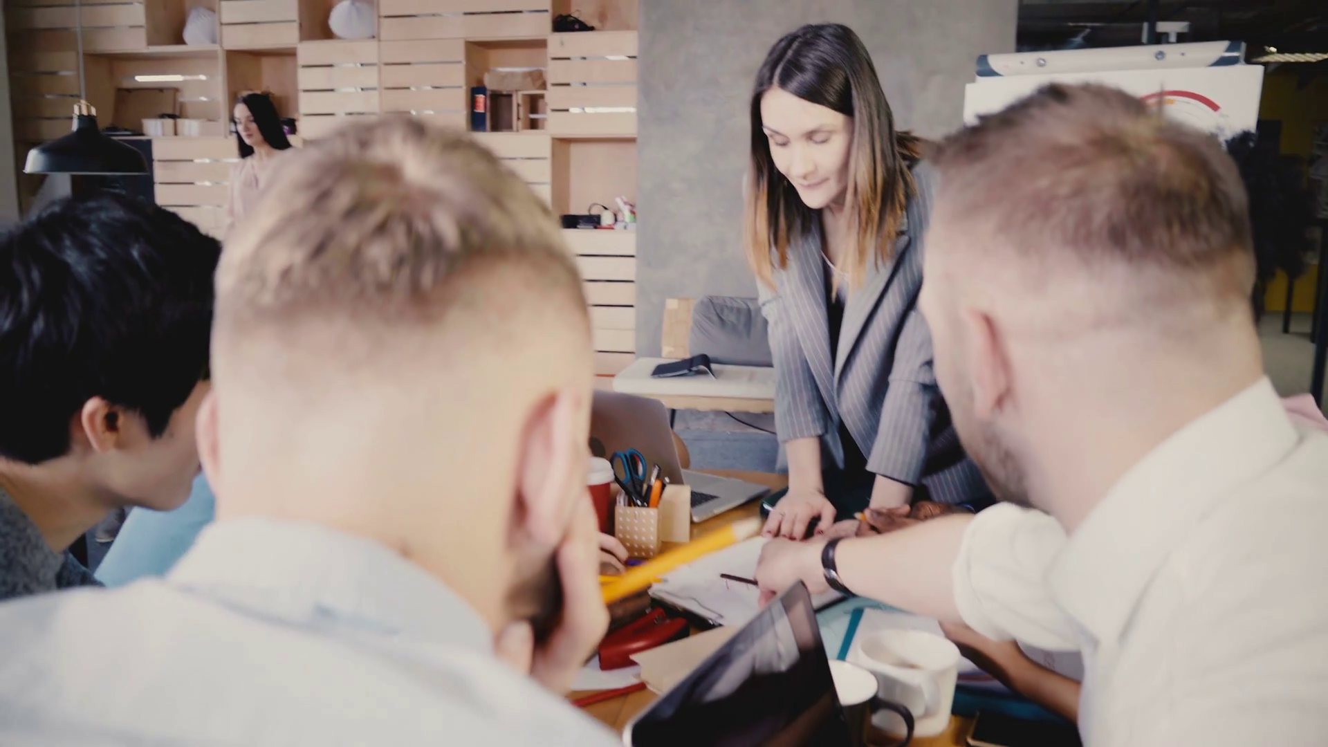 Female Team Leader Explains New Stock Footage SBV-322345279 - Storyblocks