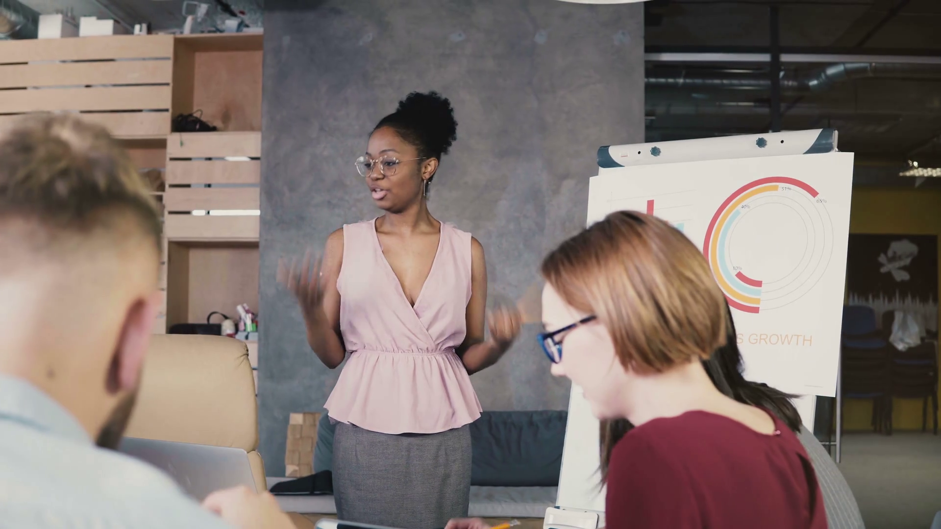 Motivated Team Leader Inspires Colleagues Stock Footage SBV-322403045 ...