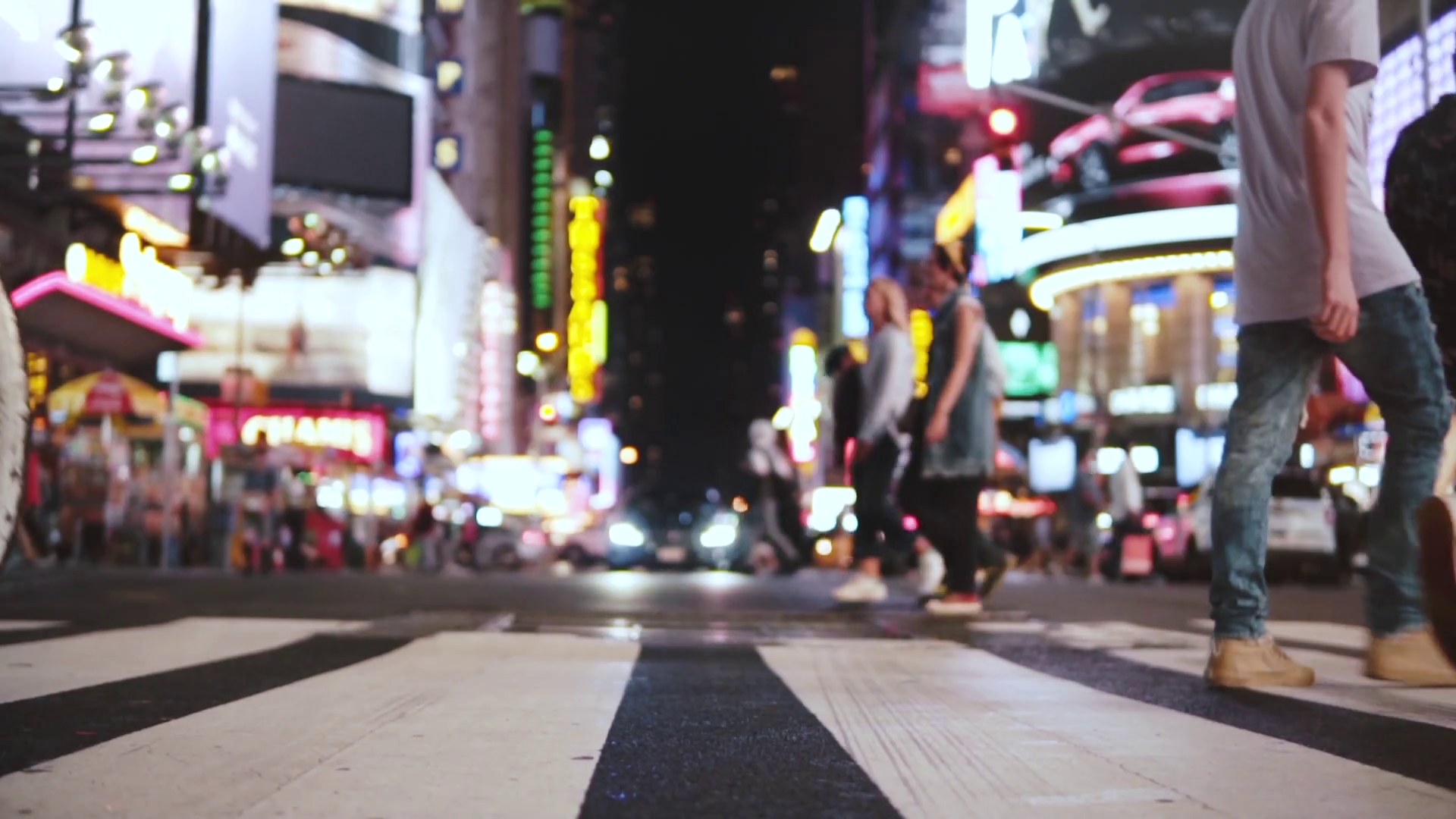 Low Angle Slow Motion Shot Of People Walking Stock Footage SBV ...
