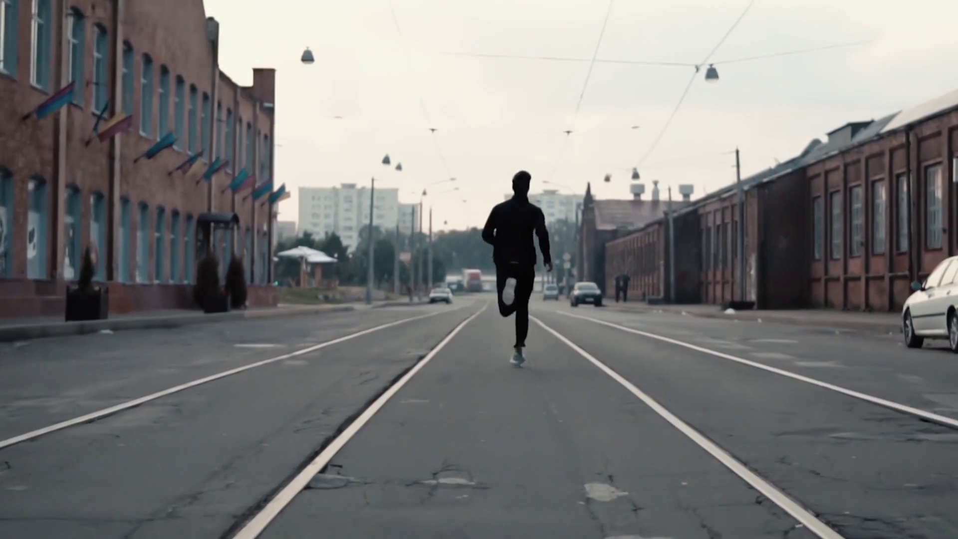 Man Running Along Old City District Street Stock Footage SBV-319764735 ...