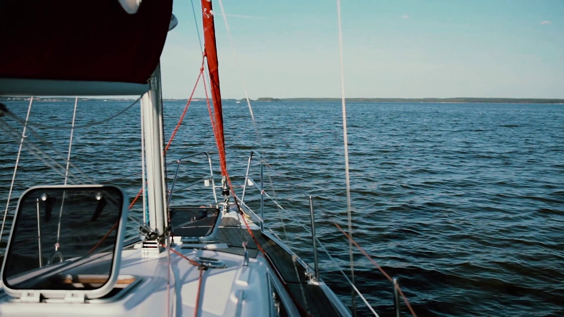 Sailboat Moving In Lake Splashing Water Stock Footage SBV-313814058 ...