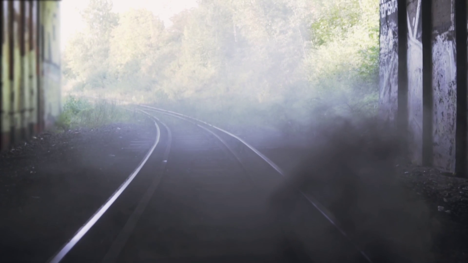 Slow Motion Man Running Away On Train Track Stock Footage SBV-319701433 ...