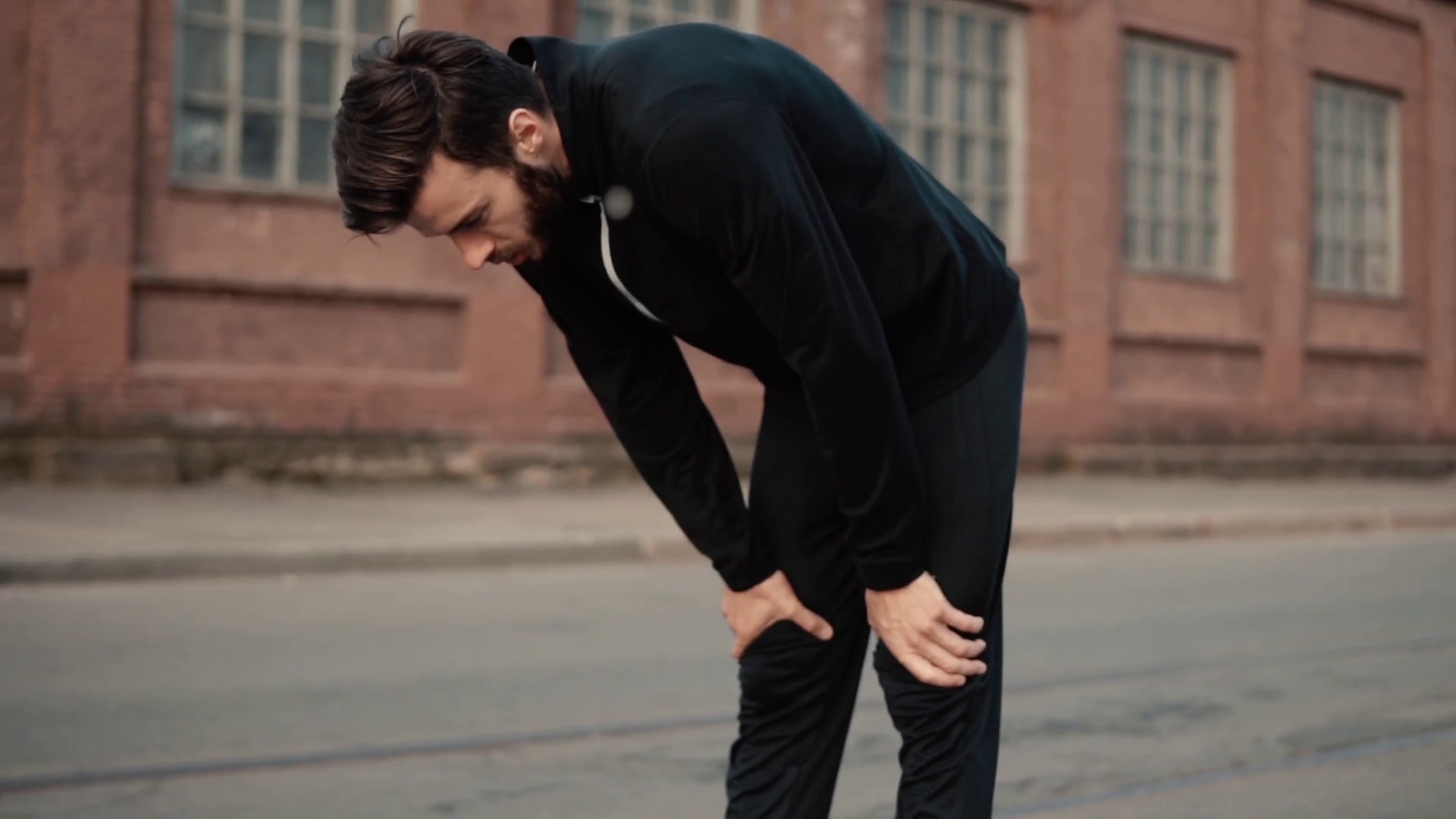 Slow Motion Man Rising Standing Strong Front Stock Footage SBV ...