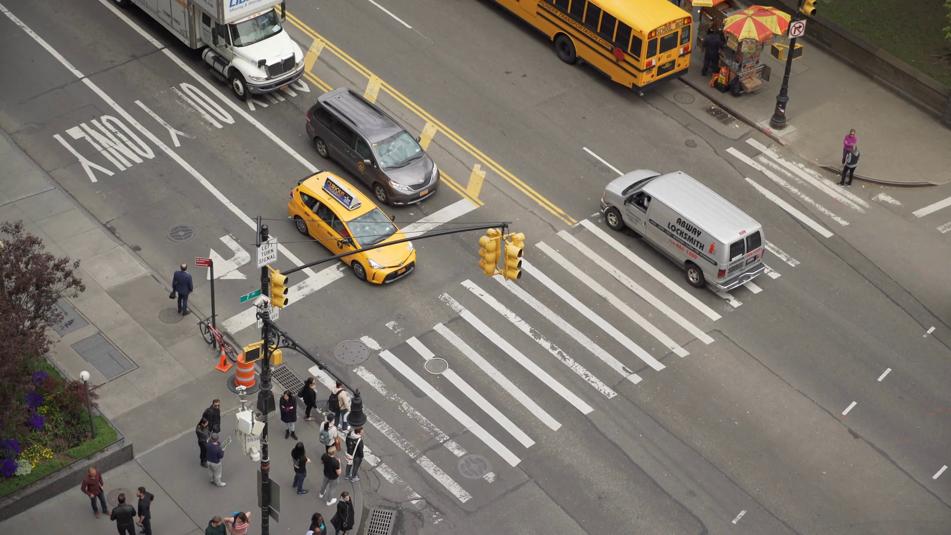 Aerial View Of People Walking Across Stock Footage SBV-307655026 ...