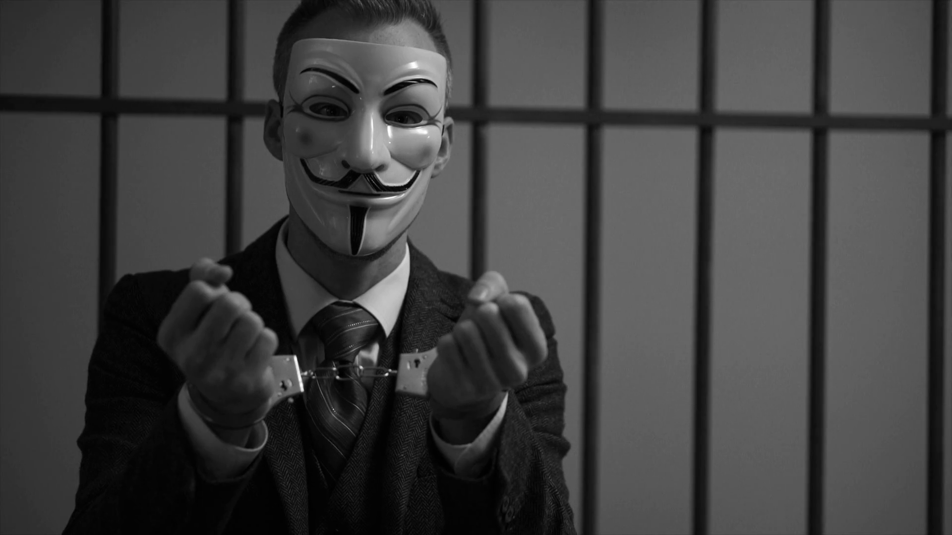 View Of Anonymous Hacker Man In Prison Stock Footage SBV-305590773 ...