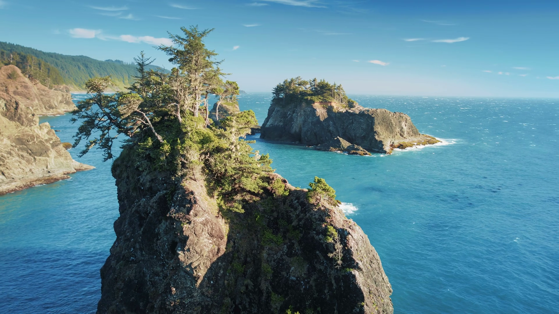 4k Aerial Flying Around Rocky Shoreline Of Stock Footage SBV-308951356 ...