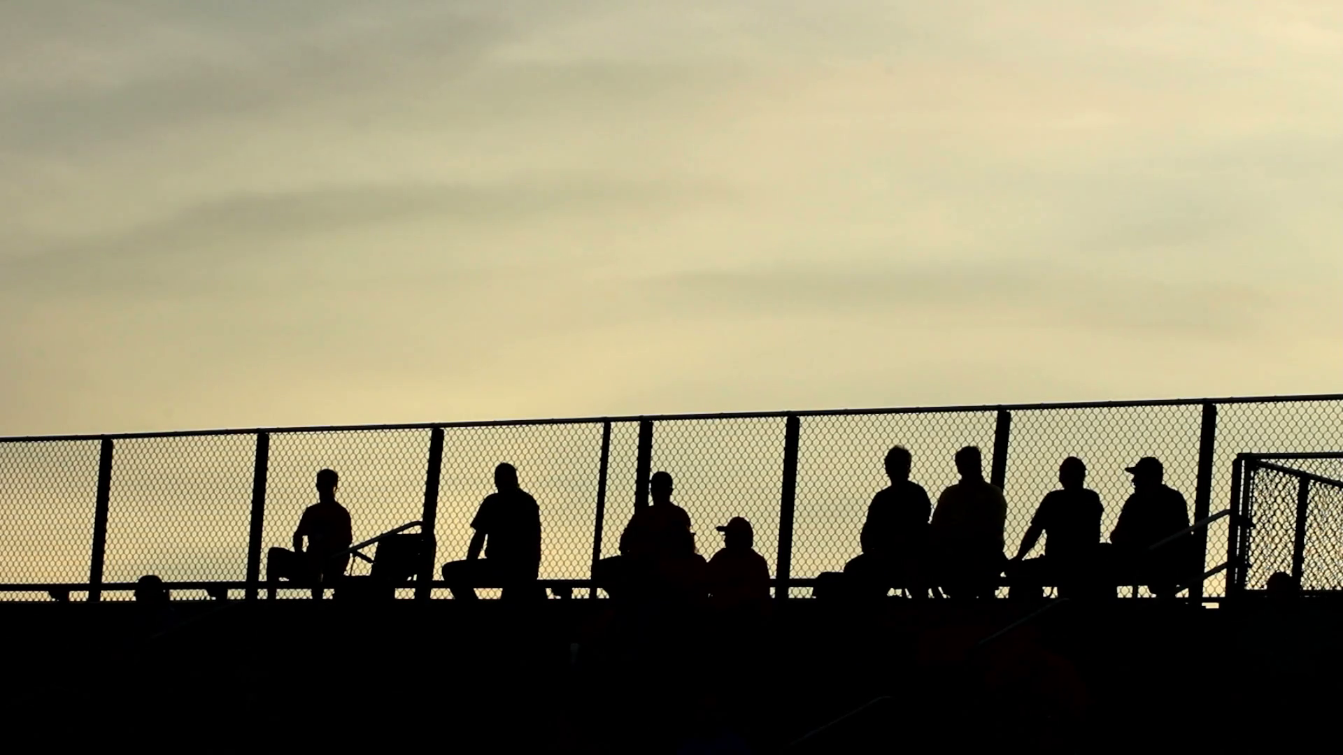 A Silhouetted Group Of People Watching From Stock Footage SBV-301503213 ...