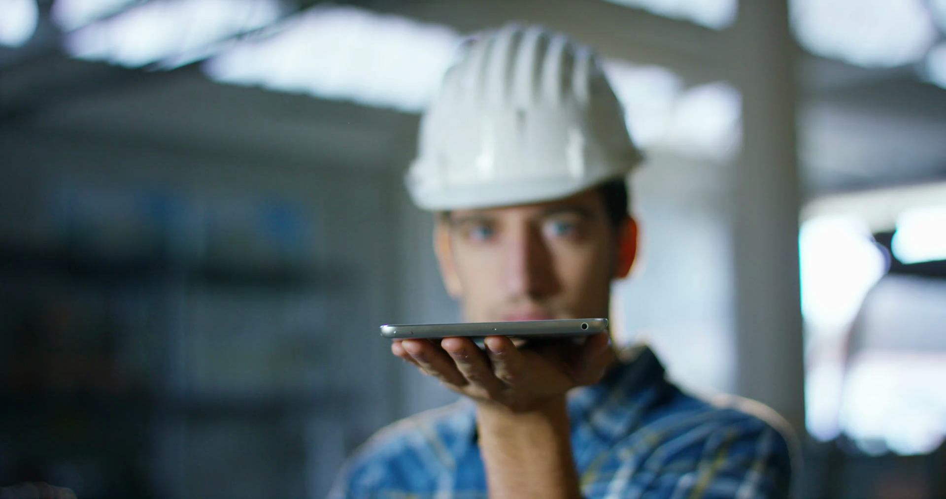 A Worker Uses Future Technology Platform To Stock Footage SBV-310471936 ...