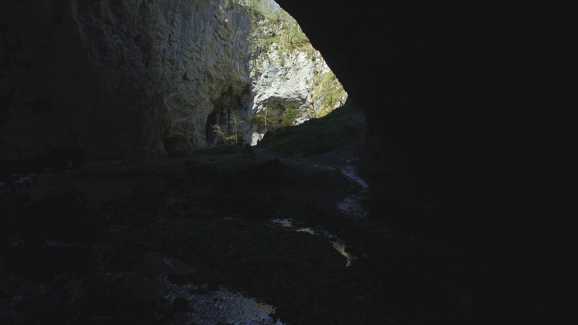 Aerial: Amazing High Rock Walls Caves Above Stock Footage SBV-301234297 ...