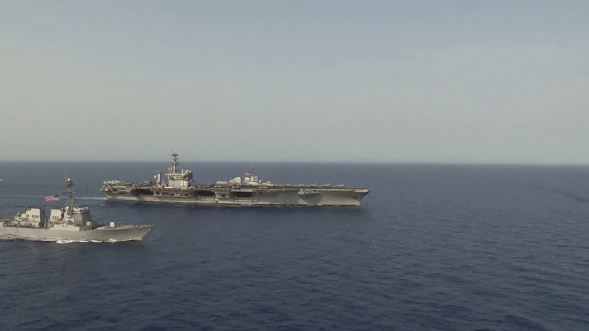 Aerial Footage Of Aircraft Carrier Stock Footage SBV-301890269 ...