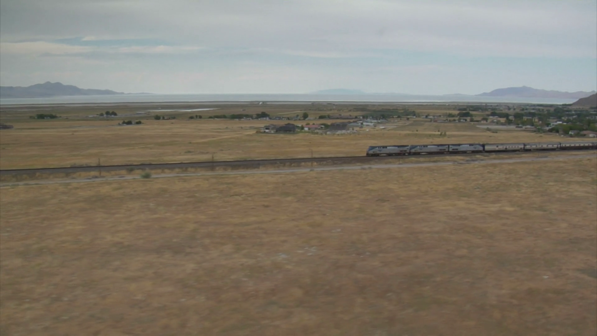 Aerial Shot Of Amtrak Train And Desert Town Stock Video Footage 00:30 ...